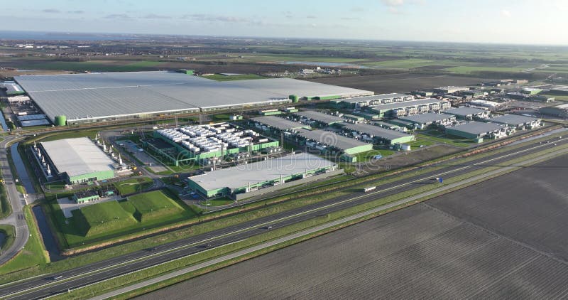 Aerial View of Datacenter Exterioir. Large Scale Computing ...