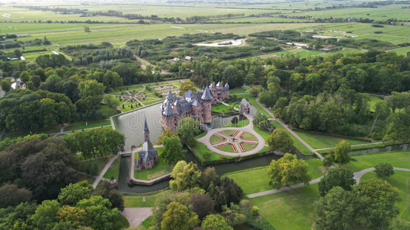 Aerial View of De Haar Castle with a Beautiful Surrounding Editorial ...