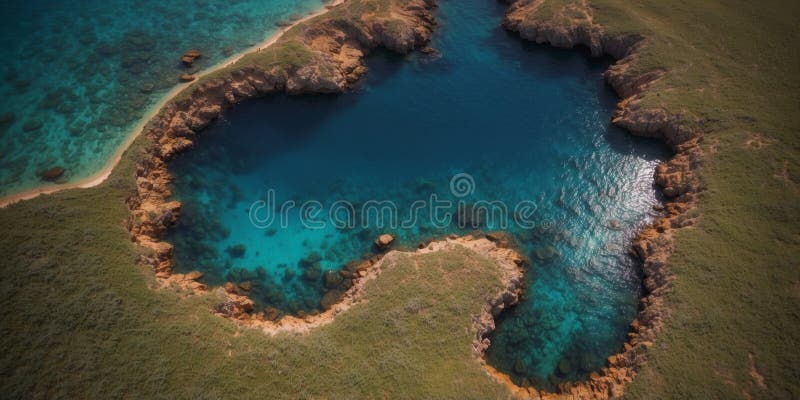 Aerial View of a Deep Blue Hole in the Ocean. Stock Photo - Image of ...