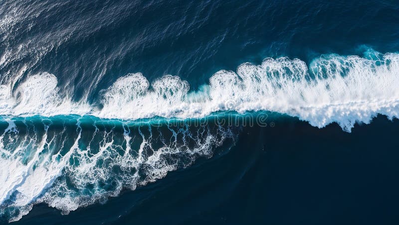 Aerial View of Deep Blue Ocean Waves - Stunning Oceanic Landscape Stock ...