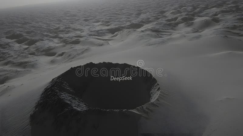 Aerial View of a Deep, Circular Pit. Stock Illustration - Illustration ...