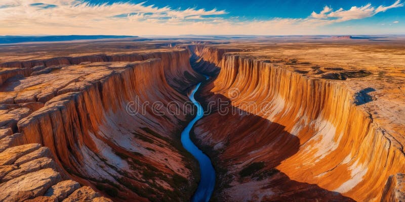 Aerial View of a Deep Crevice in a Rocky Landscape. Stock Image - Image ...