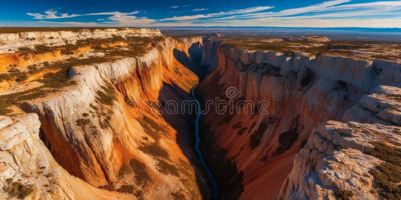 Aerial View of a Deep Crevice in a Rocky Landscape. Stock Image - Image ...