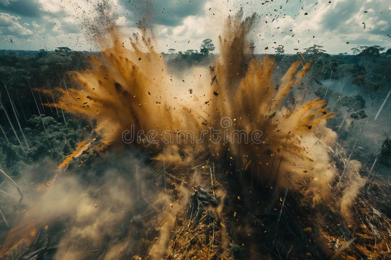 Aerial View of Deforestation in the Amazon Rainforest, with Trees Being ...