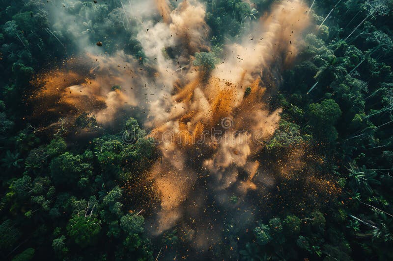 Aerial View of Deforestation in the Amazon Rainforest, with Trees Being ...