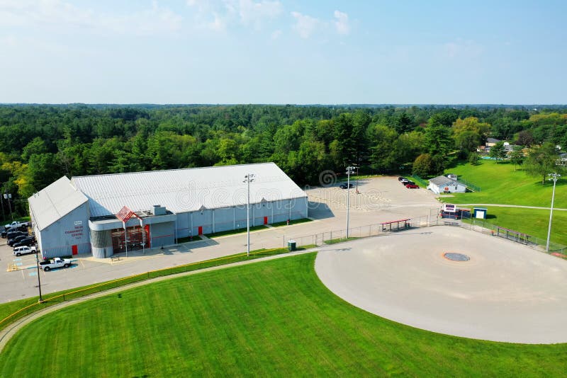 Aerial View of the Delhi Community Centre, Ontario, Canada Editorial ...