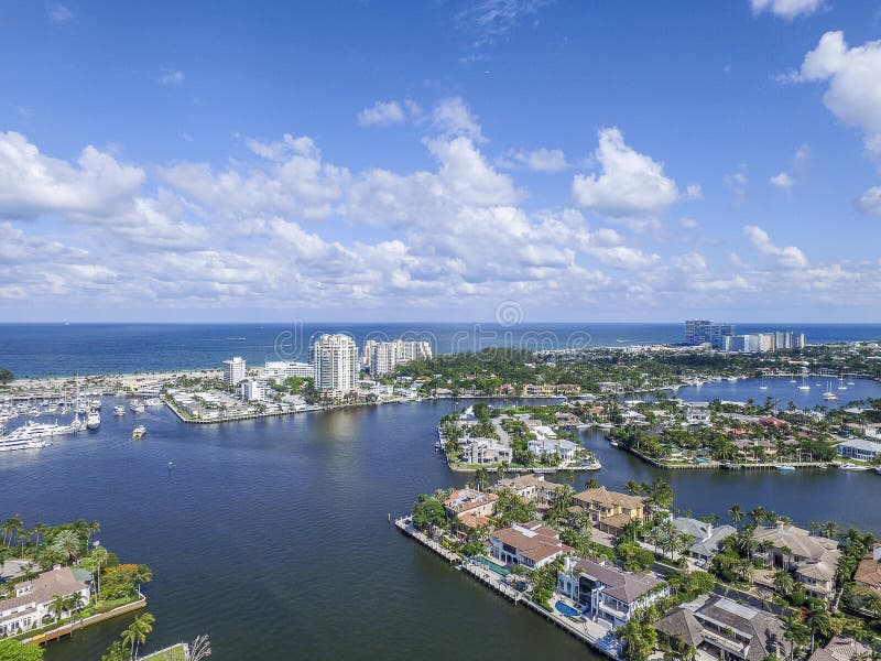 Aerial View Delray Beach, Florida Stock Photo - Image of beach, trees ...