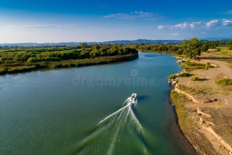 Aerial View of the Delta of the River Alpheios in the Peloponnese Stock ...