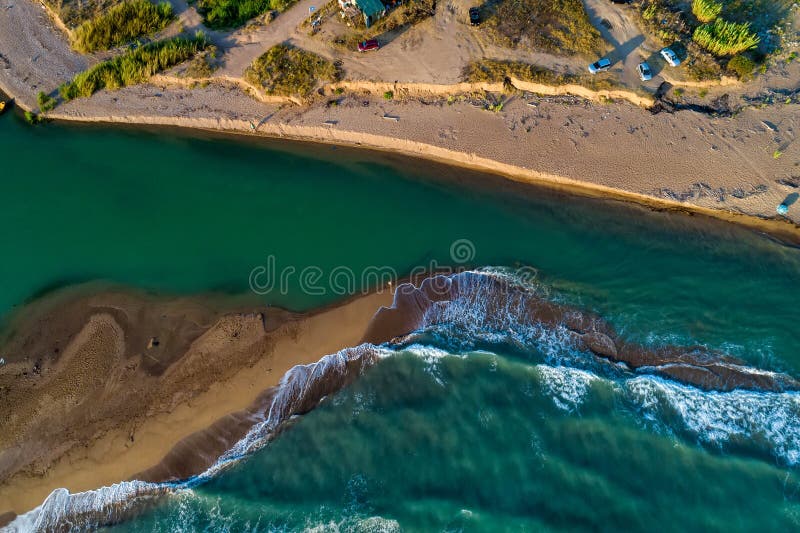 Aerial View of the Delta of the River Alpheios in the Peloponnese Stock ...