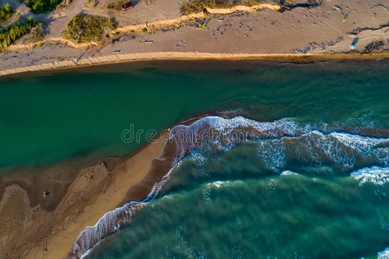 Aerial View of the Delta of the River Alpheios in the Peloponnese Stock ...