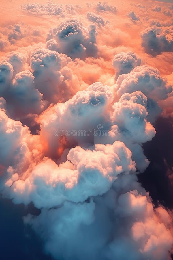 Aerial View of a Dense Cloud Formation from Above Stock Illustration ...