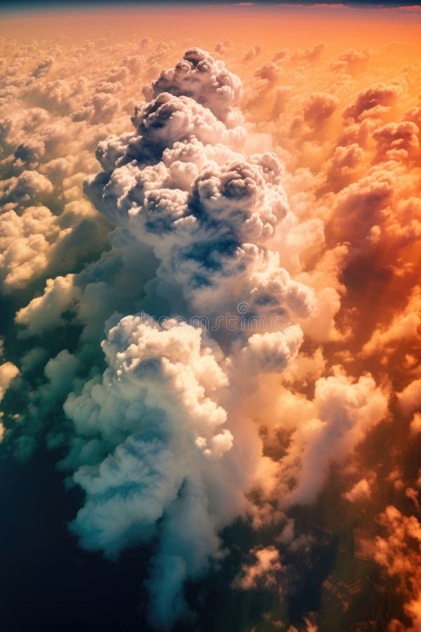 Aerial View of a Dense Cloud Formation from Above Stock Illustration ...