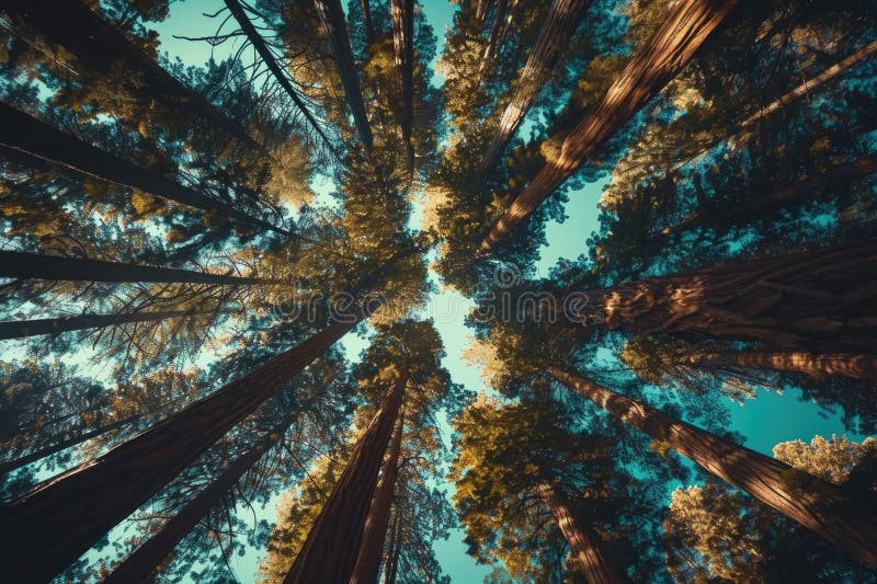 Aerial View of a Dense Forest with Tall Trees Stock Photo - Image of ...