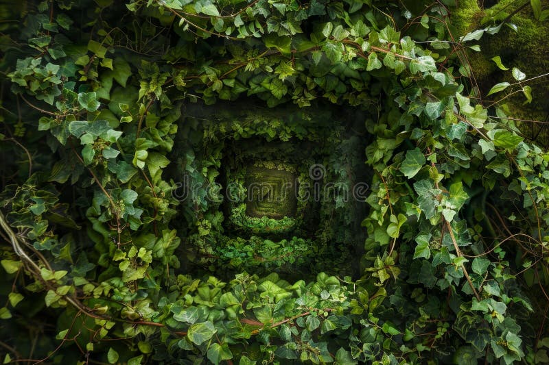 An Aerial View of Dense Greenery with Vines Forming a Symmetrical ...