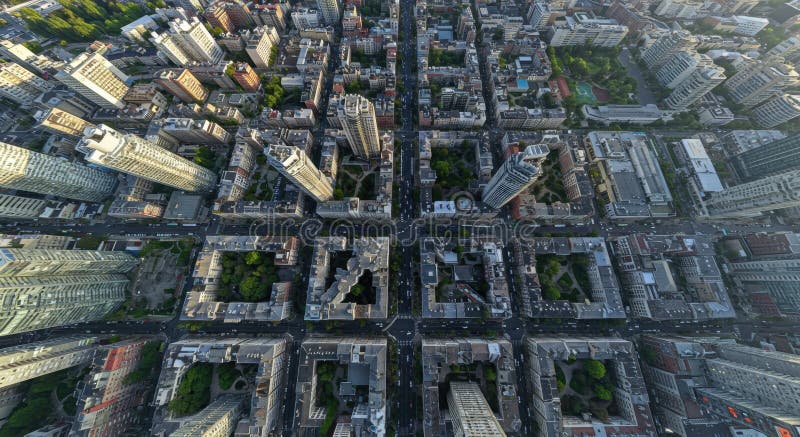 Aerial View of a Dense Urban Cityscape Stock Illustration ...