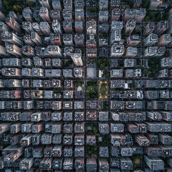 Aerial View of a Densely Packed Urban Cityscape Featuring an Array of ...