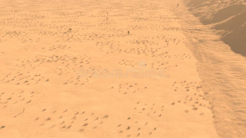 Aerial View of Desert Landscape - 3D Rendering Stock Illustration ...