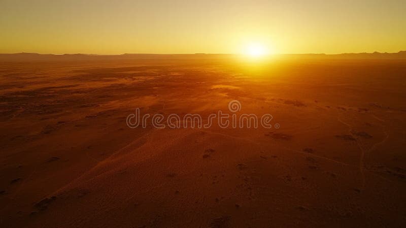 Aerial View of Desert Landscape at Sunset Stock Image - Image of ...