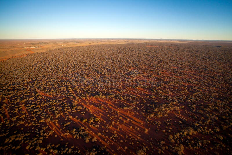 Aerial View of Desert Outback Australia at Sunset Stock Photo - Image ...