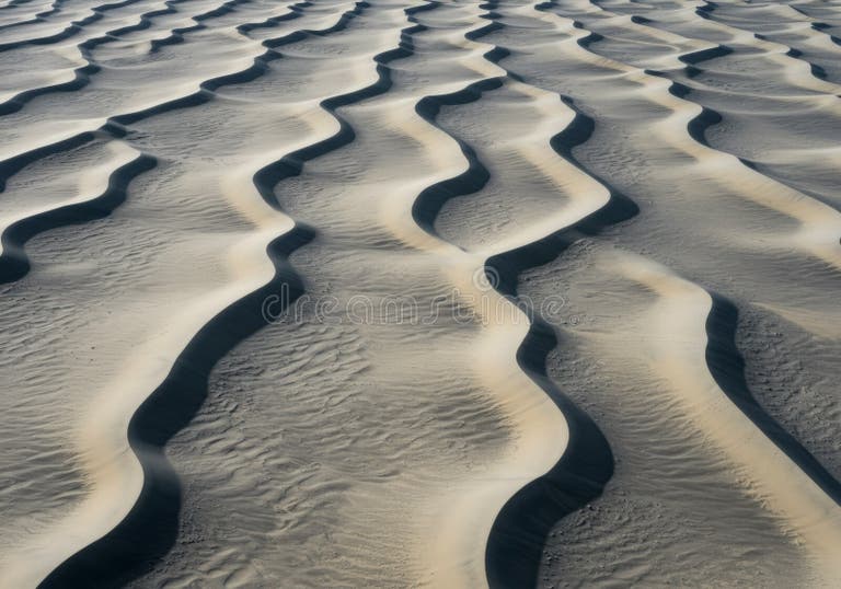 Aerial View of Desert Sand Dunes with Undulating Patterns Stock ...