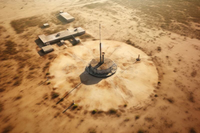 Aerial View of Deserted Test Site with Blast Marks Stock Illustration ...