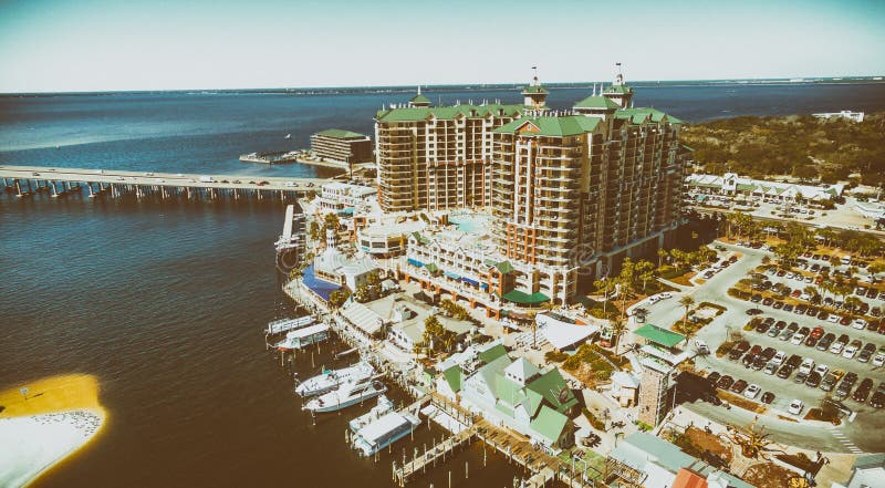 Aerial View of Destin Skyline, Florida Stock Image - Image of water ...