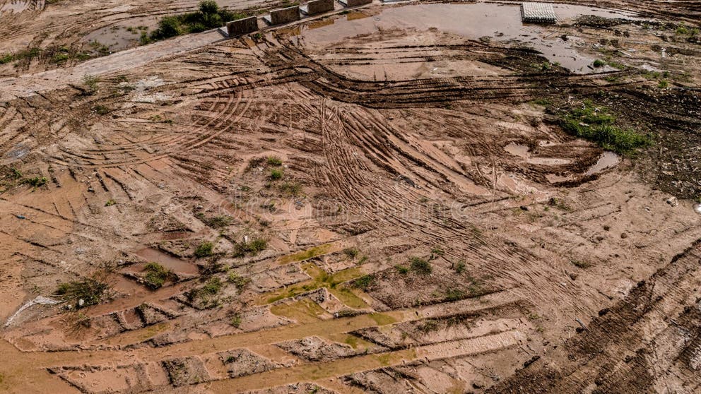 Aerial View of Development of New Road Construction or Overpass Under Construction Stock Photo ...