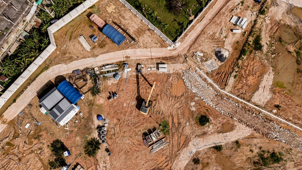 Aerial View of Development of New Road Construction or Overpass Under Construction Stock Image ...
