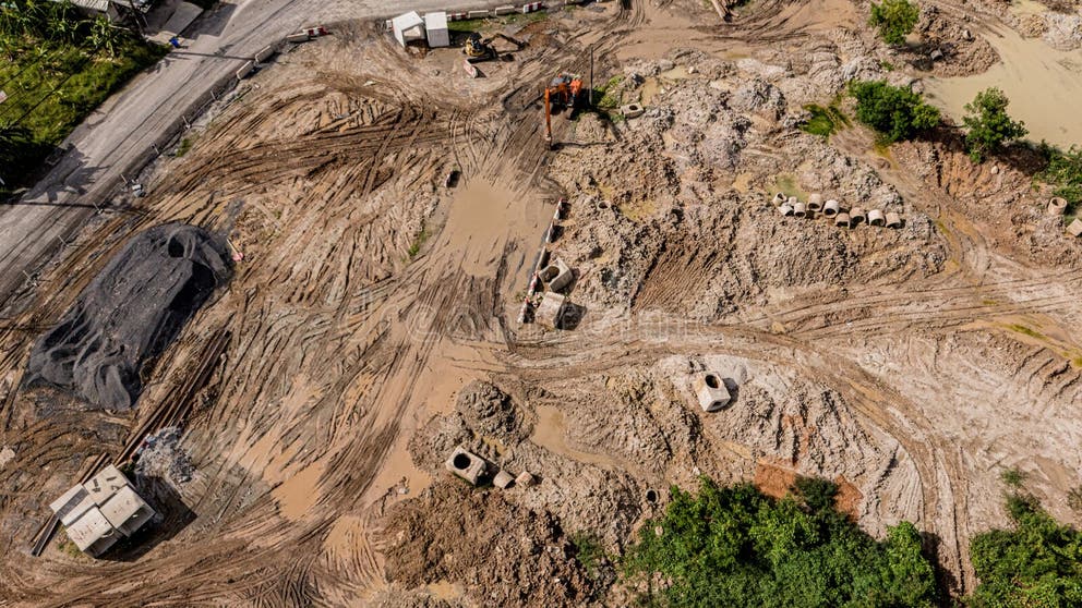 Aerial View of Development of New Road Construction or Overpass Under Construction Stock Image ...