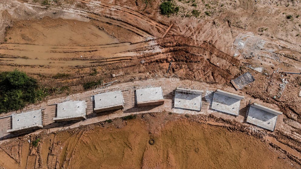 Aerial View of Development of New Road Construction or Overpass Under Construction Stock Image ...