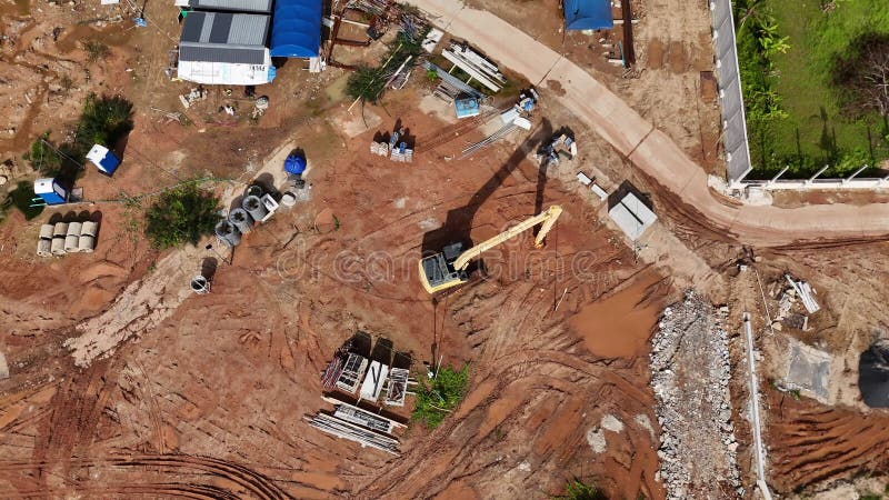 Aerial View of Development of New Road Construction or Overpass Under Construction Stock Footage ...
