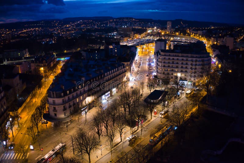 Aerial View of Dijon by Night Stock Image - Image of prefecture, dijon ...