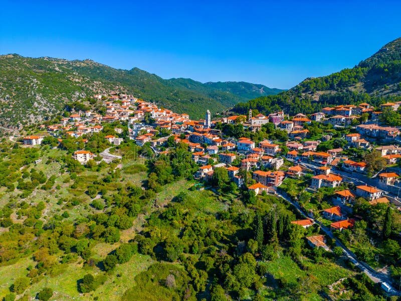 Aerial View of Dimitsana Village at Greece Stock Photo - Image of ...