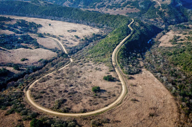Aerial view of a dirt road stock image. Image of chopper - 39587341