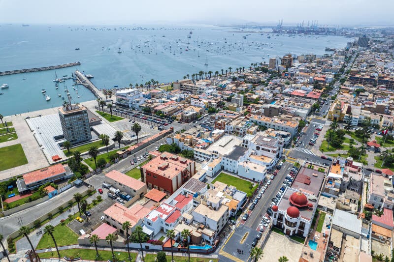 Aerial View of the District of La Punta, Located in Callao Stock Photo ...