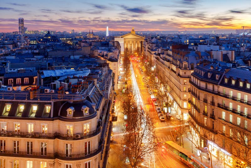 Paris. Aerial View at Night. Stock Photo - Image of france, town: 99580406