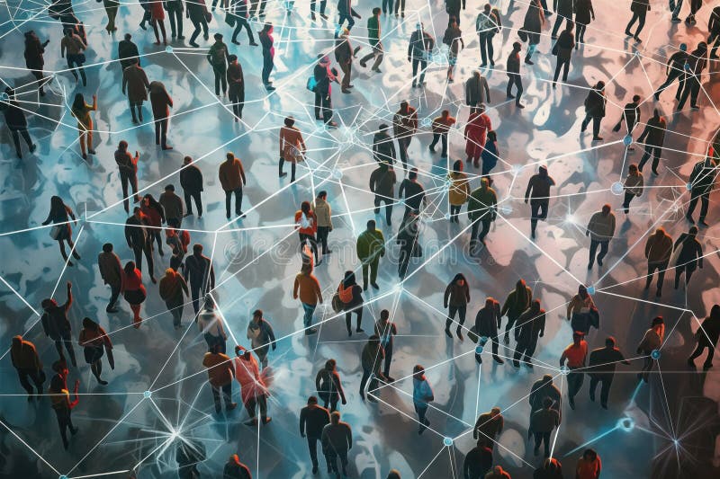 Aerial View of Diverse Crowd Connected through Complex Network ...