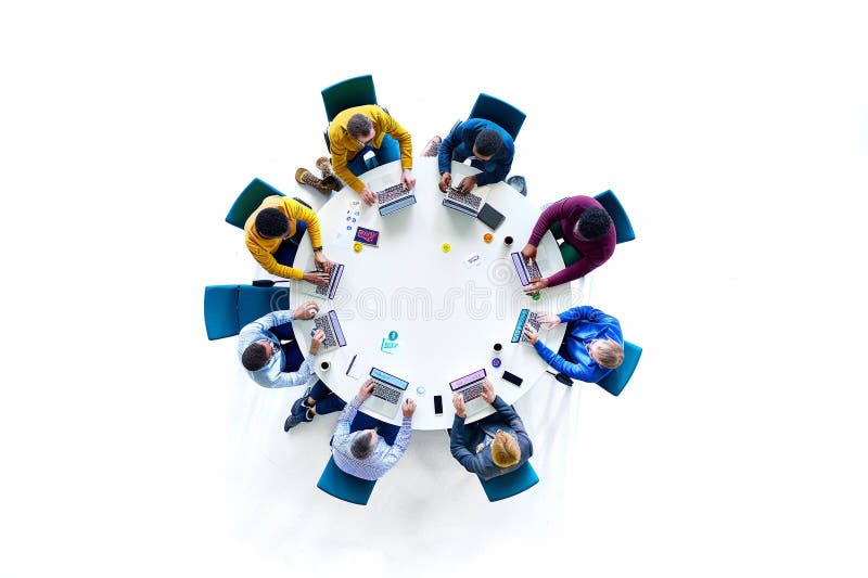 Creative Team Planning Session from Above Stock Illustration ...