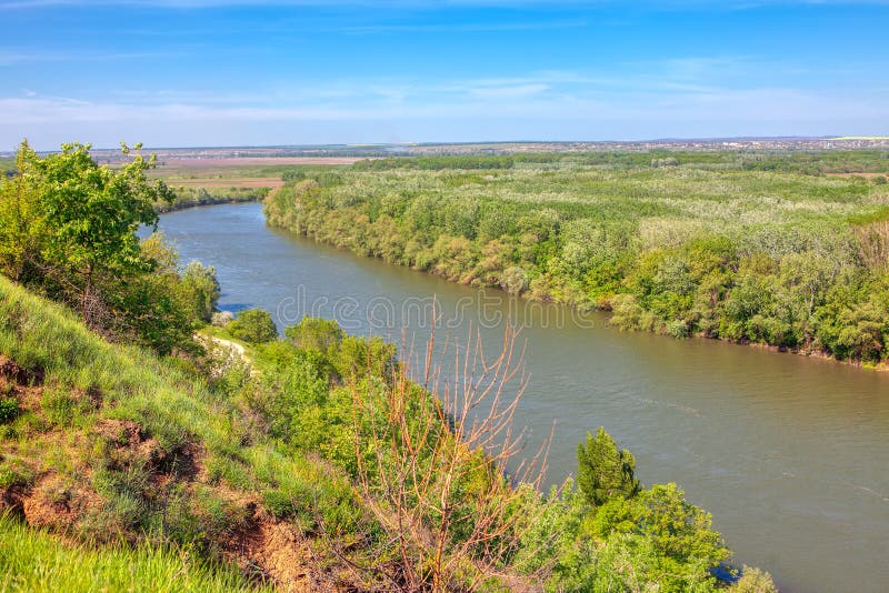 Moldova Dnister River Scenery Stock Photo - Image of overlooking ...