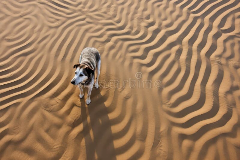 Aerial View of Dog Digging Patterns in Sand Stock Image - Image of ...