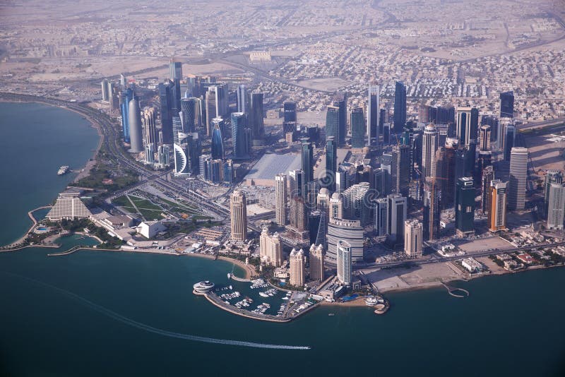Doha, Qatar. Bird S-eye View on the Modern City Stock Image - Image of ...
