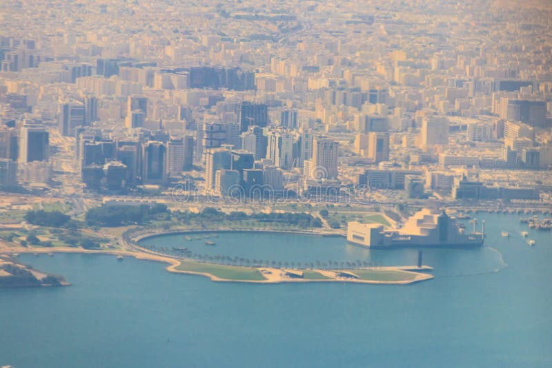 Aerial View of Doha City Skyline, Qatar Stock Image - Image of capital ...