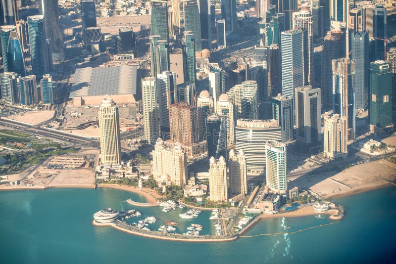 Aerial View of Doha Downtown, Qatar Editorial Stock Image - Image of ...