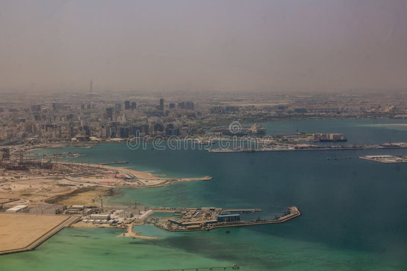 Aerial view of Doha, Qat stock image. Image of destination - 328254859
