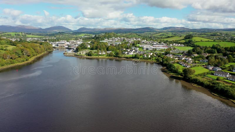 Aerial View of Donegal Town, County Donegal, Ireland Stock Footage ...