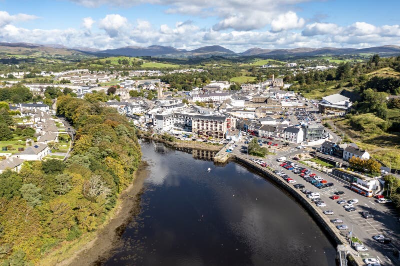Aerial View of Donegal Town, County Donegal, Ireland Stock Photo ...