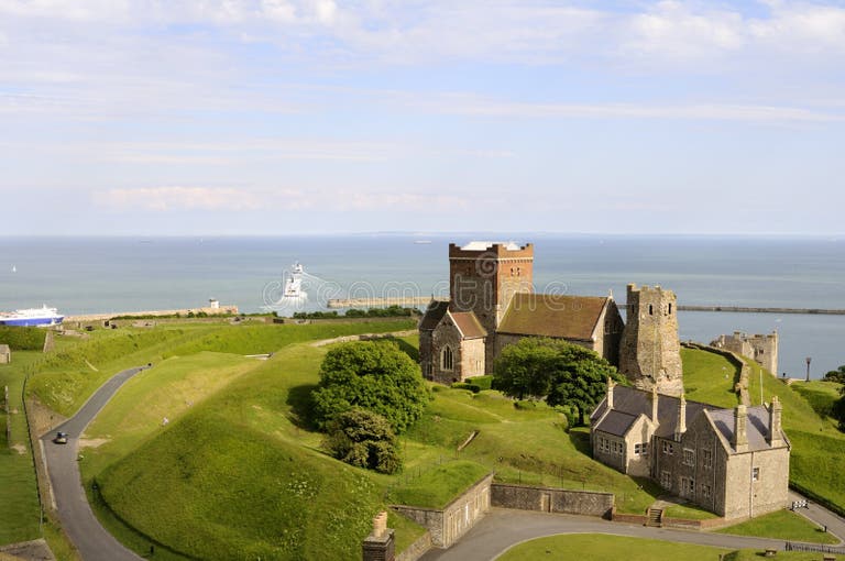 Aerial View with Dover Castle Stock Image - Image of travel ...