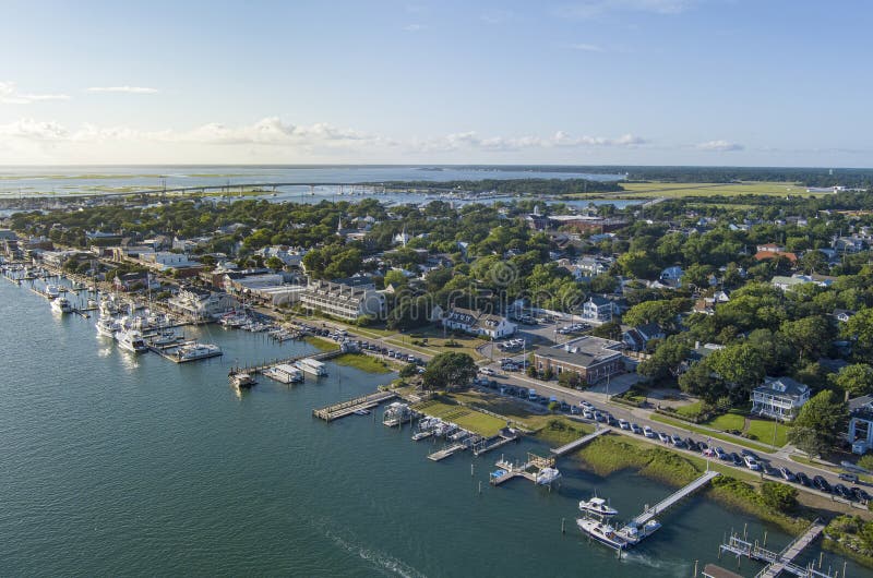 Aerial View of the Downtown Area of Beaufort, North Carolina on a Sunny ... Aerial View of the Downtown Area of Beaufort, North Carolina on a Sunny ...