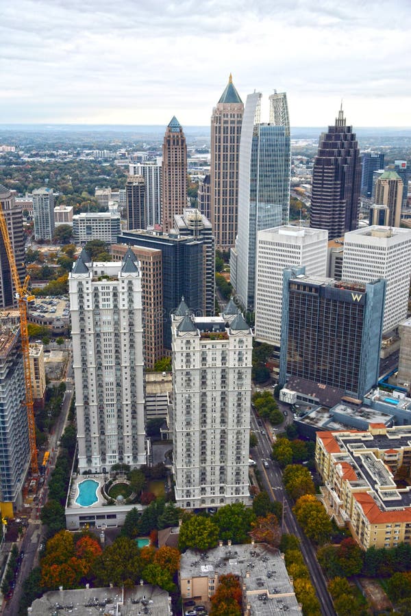 Aerial View of Downtown Atlanta Editorial Stock Image - Image of ...