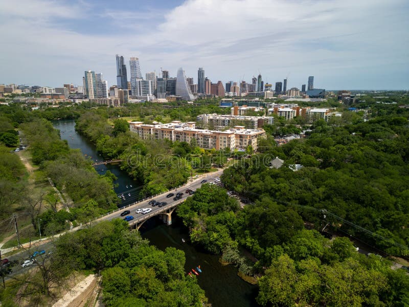 Aerial View of Downtown Austin, Texas Stock Image - Image of scenic ...